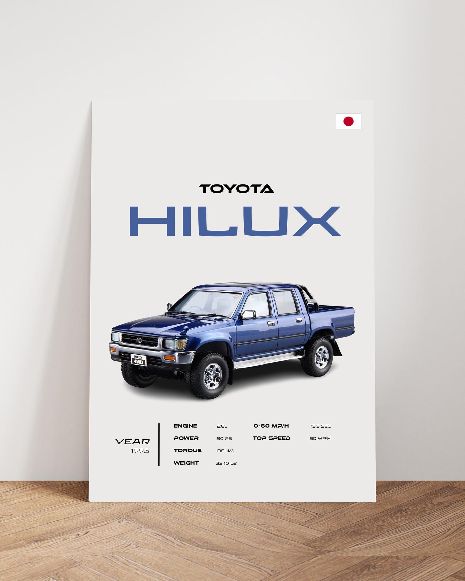 Toyota Hilux Poster - Classic Off-road Pickup Wall Art - Vintage ...