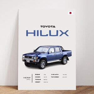 Toyota Hilux Poster - Classic Off-road Pickup Wall Art - Vintage ...