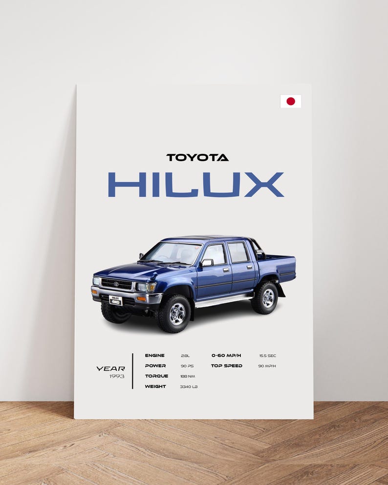 Toyota Hilux Poster: 1993 Classic Japanese Truck Art - Etsy
