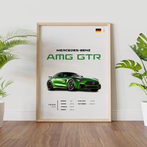 Mercedes-benz AMG GTR Poster, Supercar Wall Art, Luxury Automotive ...
