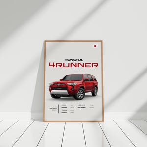 Toyota 4runner Poster, Red SUV Adventure Vehicle Art, Car Guy Gift - Etsy