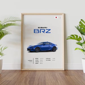 Subaru BRZ Poster, Japanese Sports Car Wall Art - Etsy