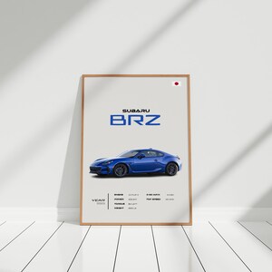 Subaru BRZ Poster, Japanese Sports Car Wall Art - Etsy