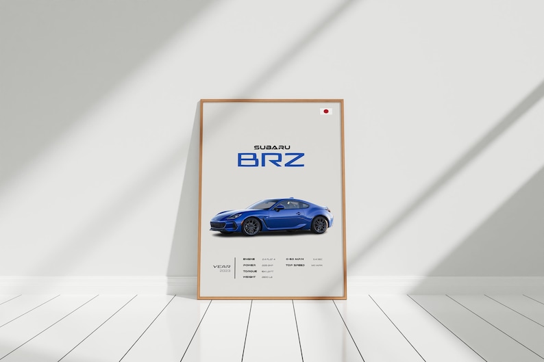 Subaru BRZ Poster, Japanese Sports Car Wall Art - Etsy