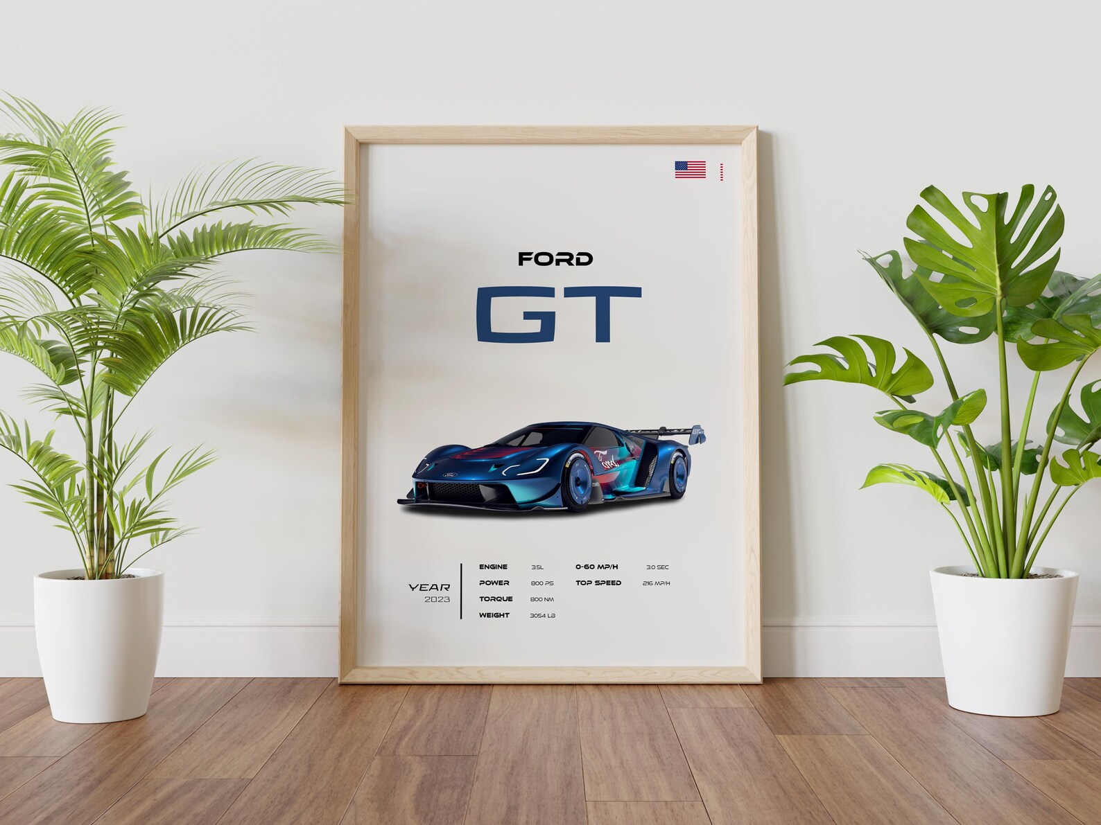 2023 Ford GT MK4 Poster - Blue Supercar Wall Art - High Performance ...