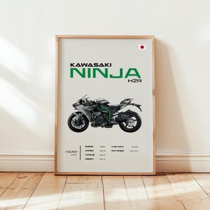 Kawasaki Ninja H2R Poster - High Speed Motorcycle Wall Art - Iconic ...