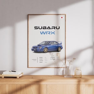 Subaru WRX Poster, Iconic Rally Car Wall Art, Automotive Decor - Etsy