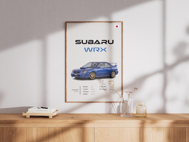 Subaru WRX Poster, Iconic Rally Car Wall Art, Automotive Decor - Etsy