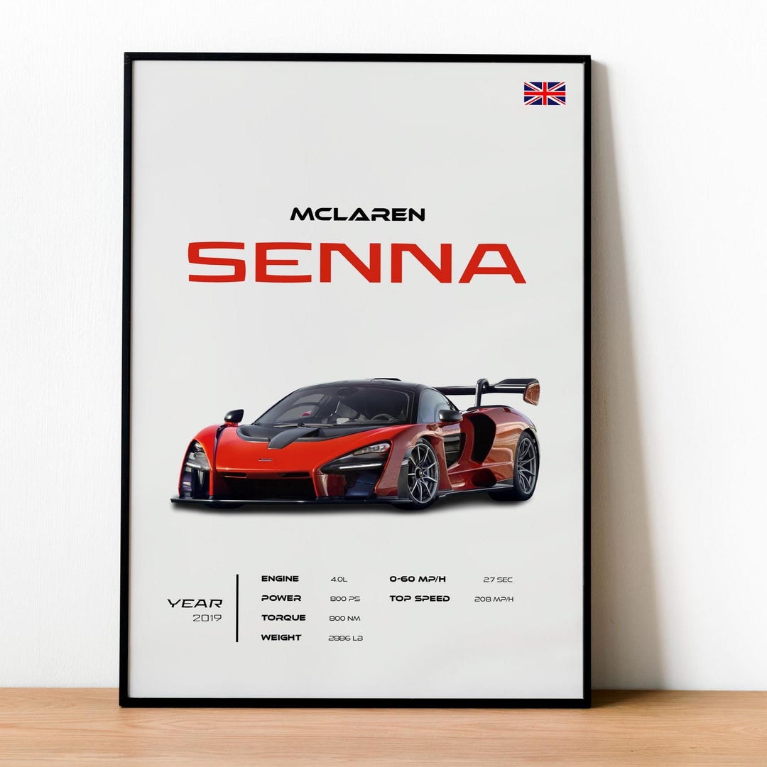 Mclaren Senna Poster – Supercar Poster, British Hypercar Wall Art ...