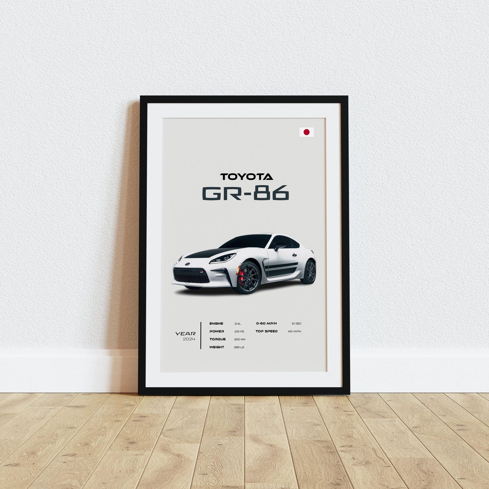 Toyota GR86 Poster - Modern Sports Coupe Print - JDM Wall Art - Garage ...