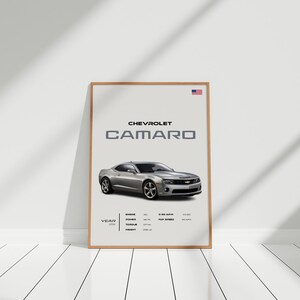 Chevrolet Camaro Poster, Muscle Car Wall Art, Automotive Gift - Etsy