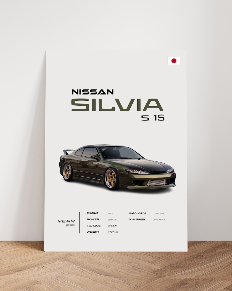Nissan Silvia S15 Poster, JDM Car Wall Art - Etsy