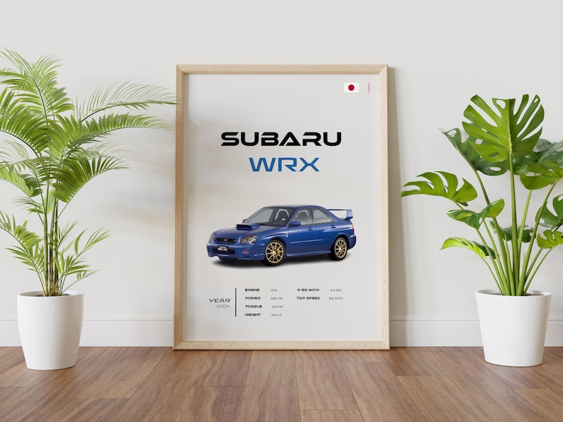Subaru WRX Poster, Iconic Rally Car Wall Art, Automotive Decor - Etsy