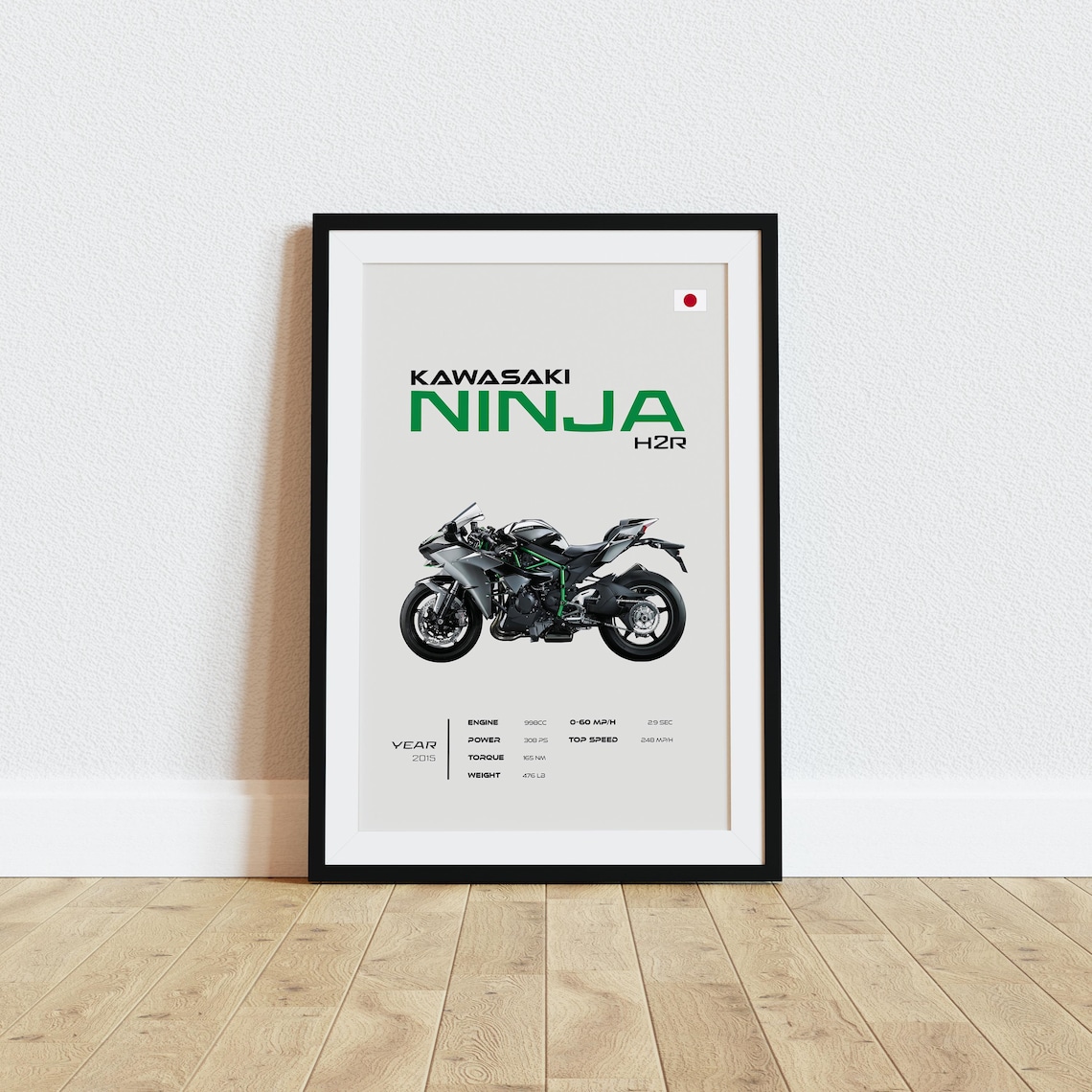 Kawasaki Ninja H2R Poster - High Speed Motorcycle Wall Art - Iconic ...