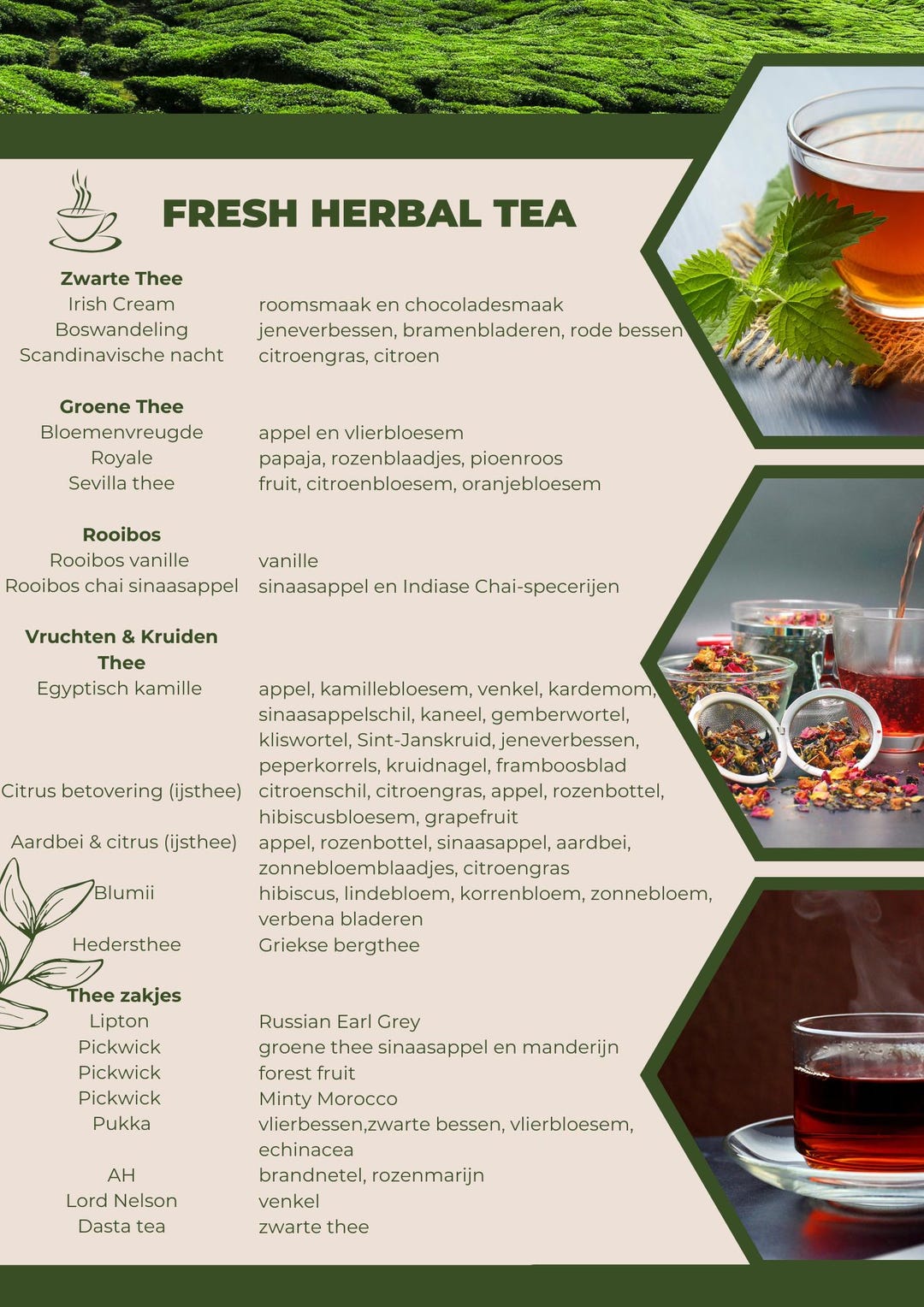 Custom-made Herbal Tea Menu Flyer - Etsy
