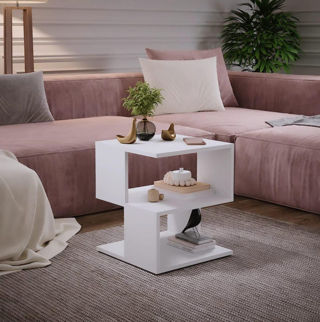 Modern White Side Table | Minimalist Bedside Table | Scandinavian ...