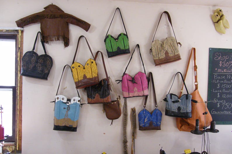 Boot Top Purse with a sole in cream and natural | Etsy