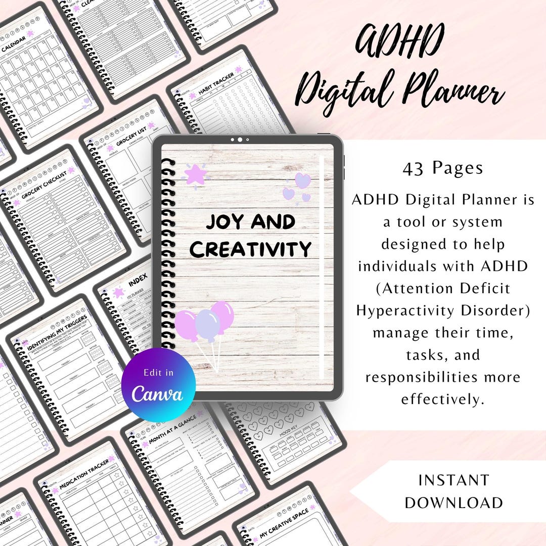 2025 ADHD Digital Planner All-in-one ADHD Planner Daily Planner - Etsy