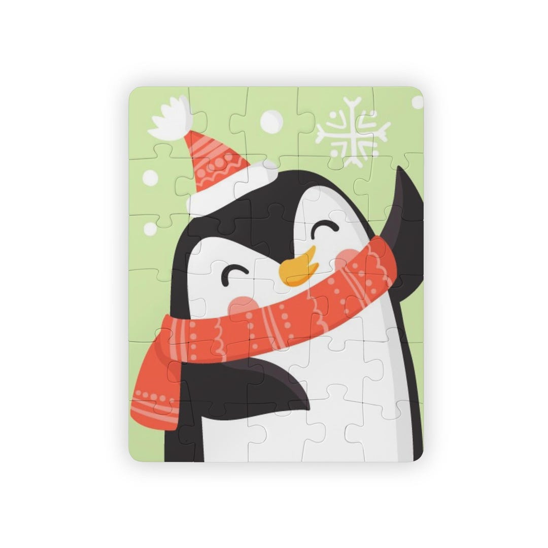 Holiday Kids Puzzle: Penguin and Reindeer Scene (30 Pieces) - Etsy