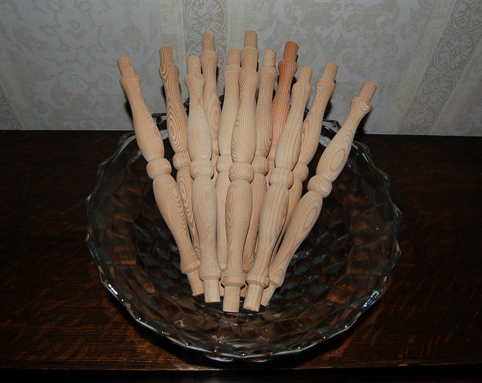 12 Pieces 9 Natural Wood Wooden Spindles Dowel for Crafting - Etsy