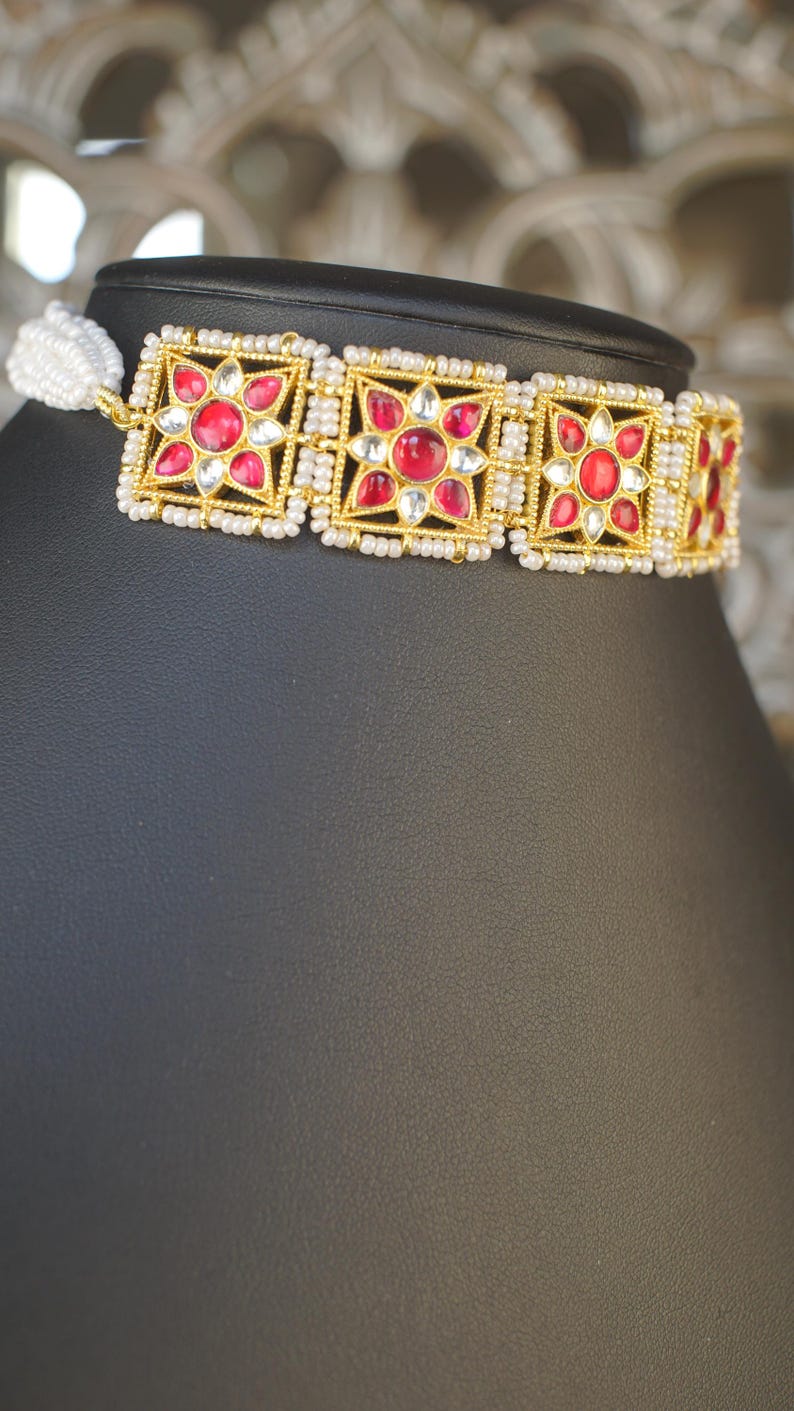 Buy Kundan Ruby Choker Necklace Set | Indian Bridal Jewelry Online in ...