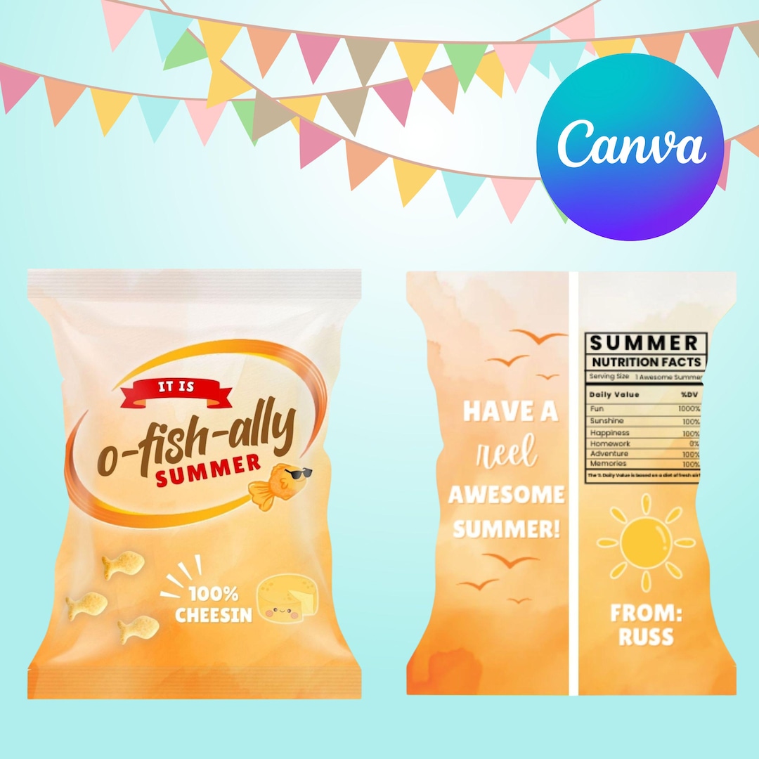 Editable EOY O-fish-ally Summer Chip Bag - Etsy