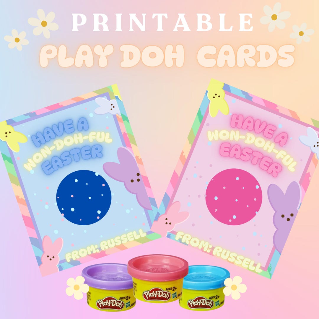 Editable Easter Play-doh Cards. Instant Download. Class Gift. - Etsy