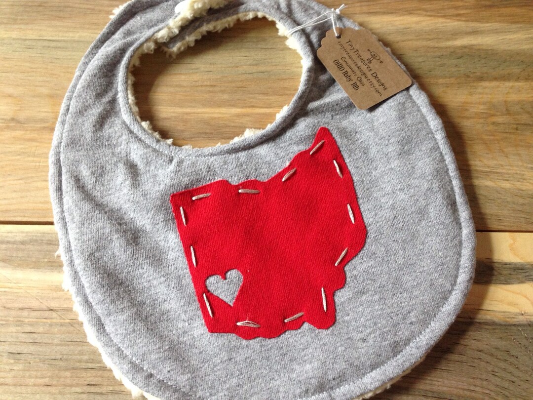 I Love OHIO State Baby Bib You Choose the City - Etsy