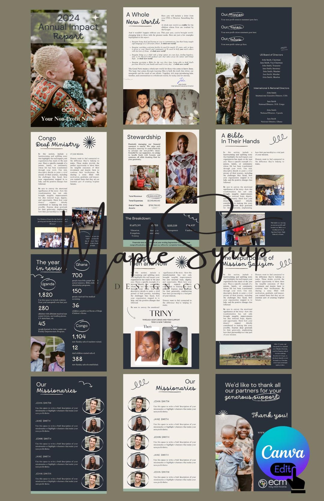 Non-profit Annual Impact Report Template: Customizable Canva Design ...