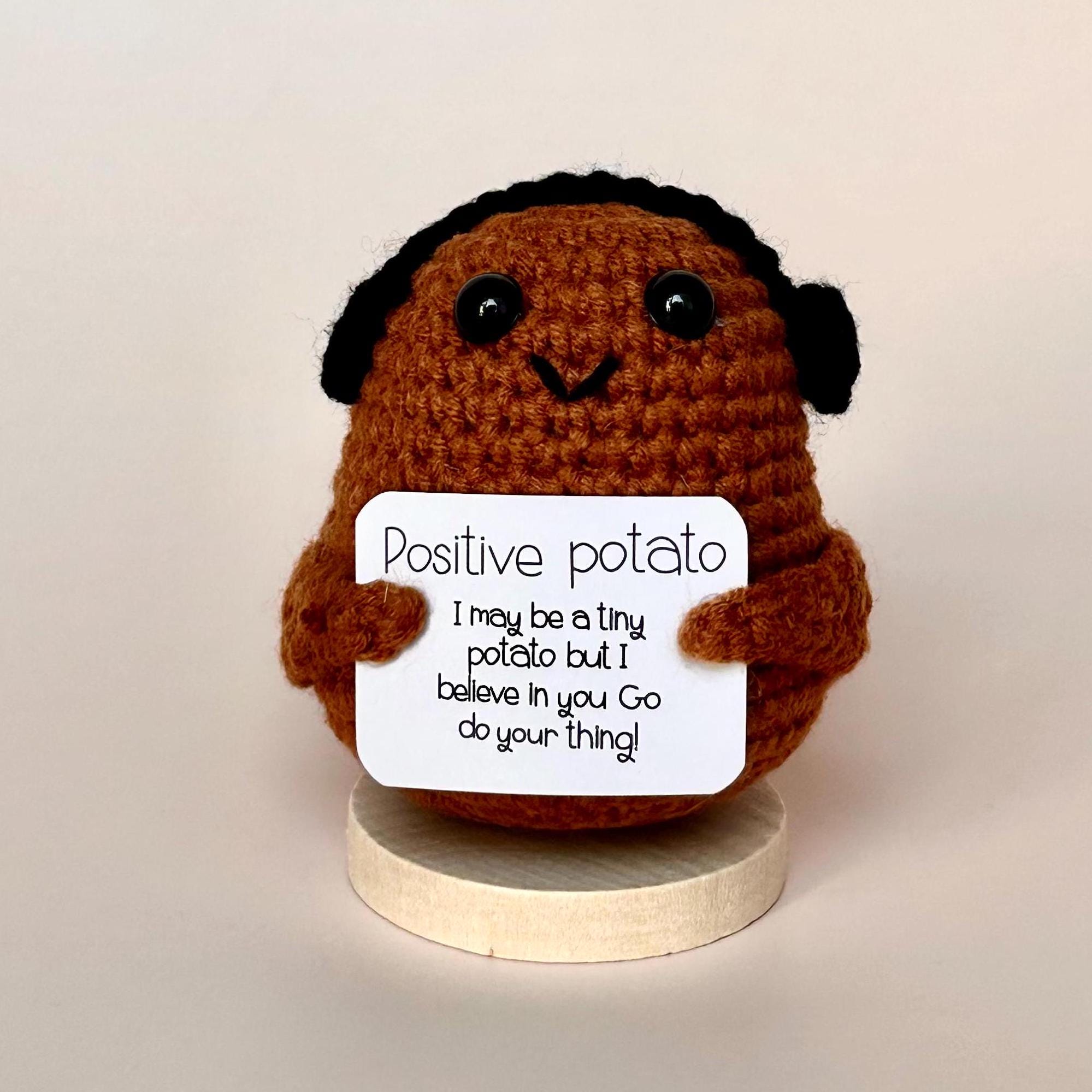 Best Emotional Support Gift, Adorable Positive Crochet Potato, Positive ...