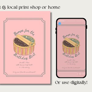 Personalized Caviar Birthday Invitation – Editable Hand-drawn Canva - Etsy