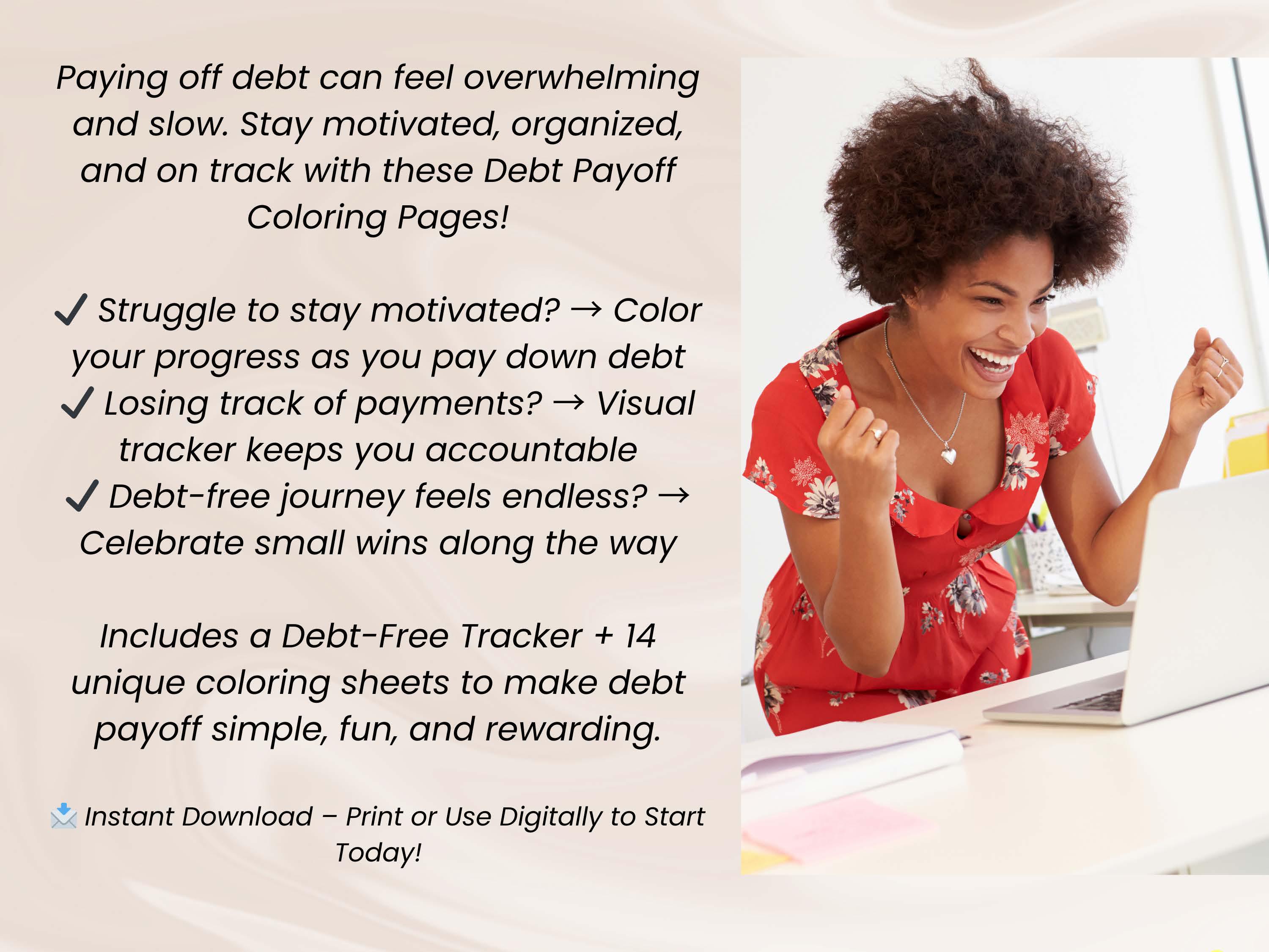 Debt Payoff Coloring Tracker: Printable Finance Planner (digital ...