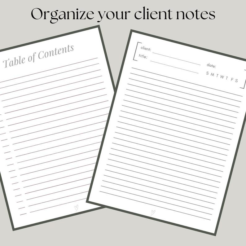 Task Note Bundle Templates With Client Notes, Productivity Planner ...