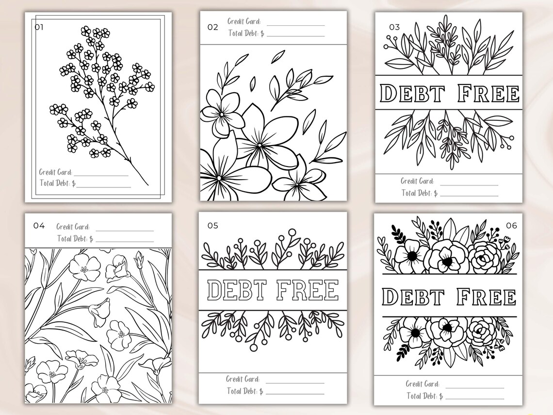 Debt Payoff Coloring Tracker: Printable Finance Planner (digital ...