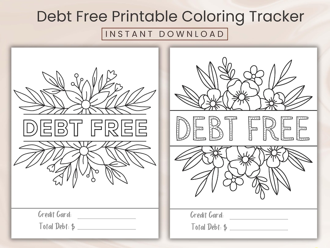 Interest and Debt Payoff Coloring Tracker | Printable and Digital Debt ...