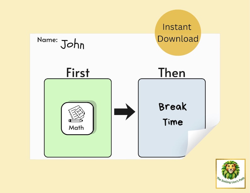 First Then Board Printable | Visual Schedule | Autism & ADHD Support ...