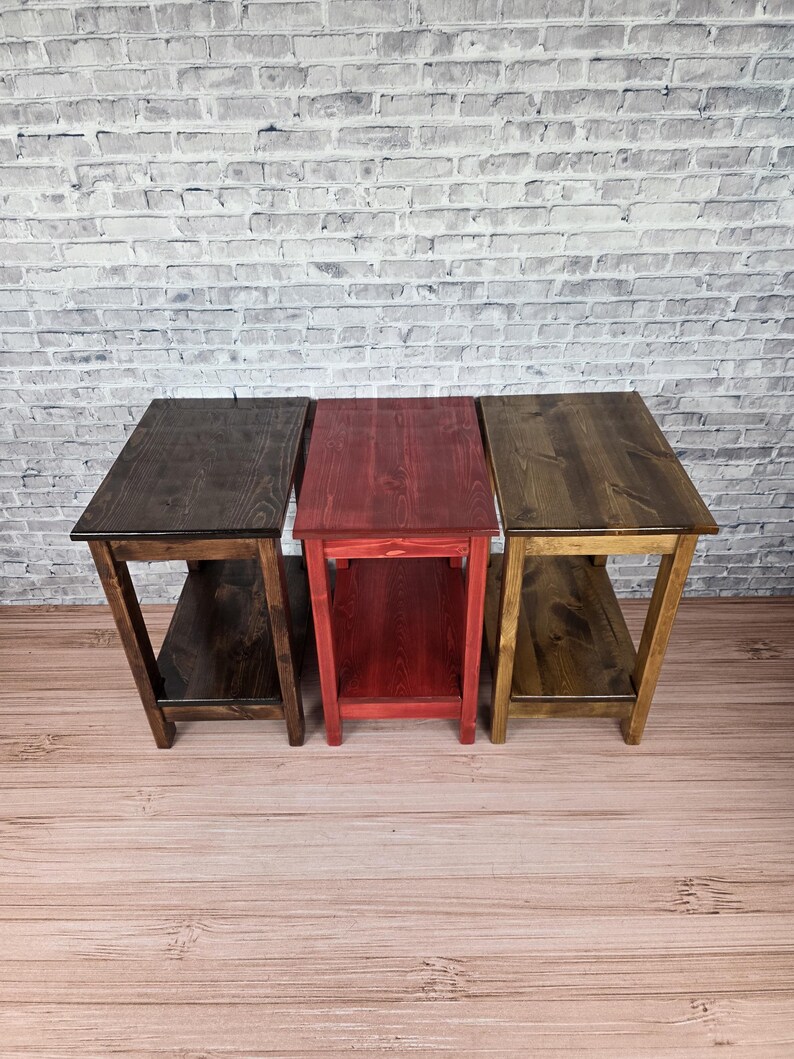 Wood End Table, Rustic Wood Table, Farmhouse Table Entryway Table, Nightstand, Modern Table ...