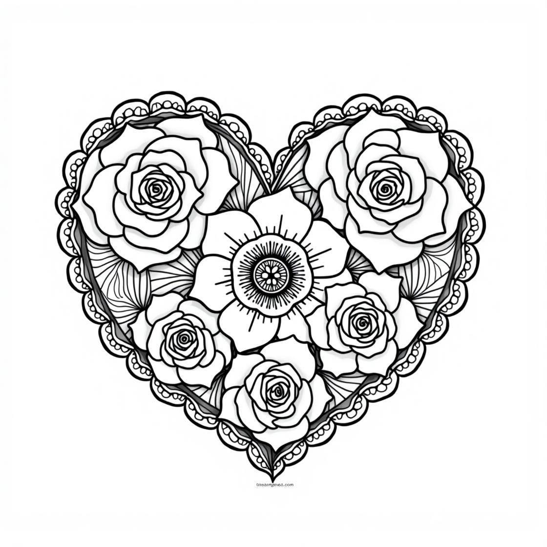 Intricate Heart Coloring Pages, Set of 5 (printable) - Etsy