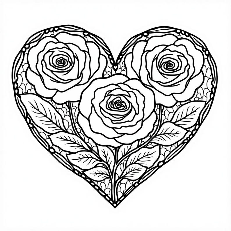 Intricate Heart Coloring Pages, Set of 5 (printable) - Etsy