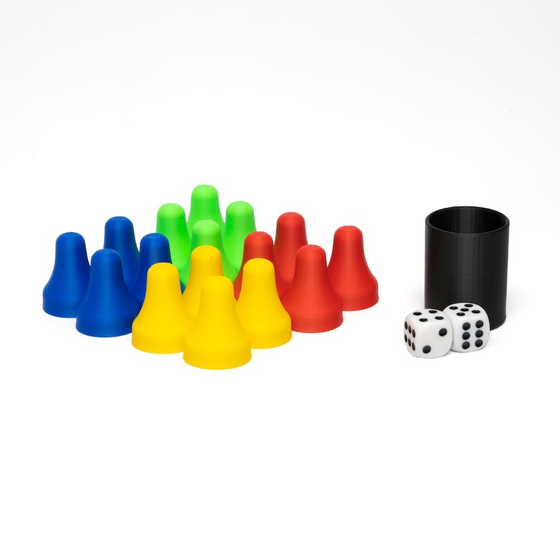 Premium Ludo Pawns Set With Dice & Dice Cup – Ludo Goti / Token – High ...