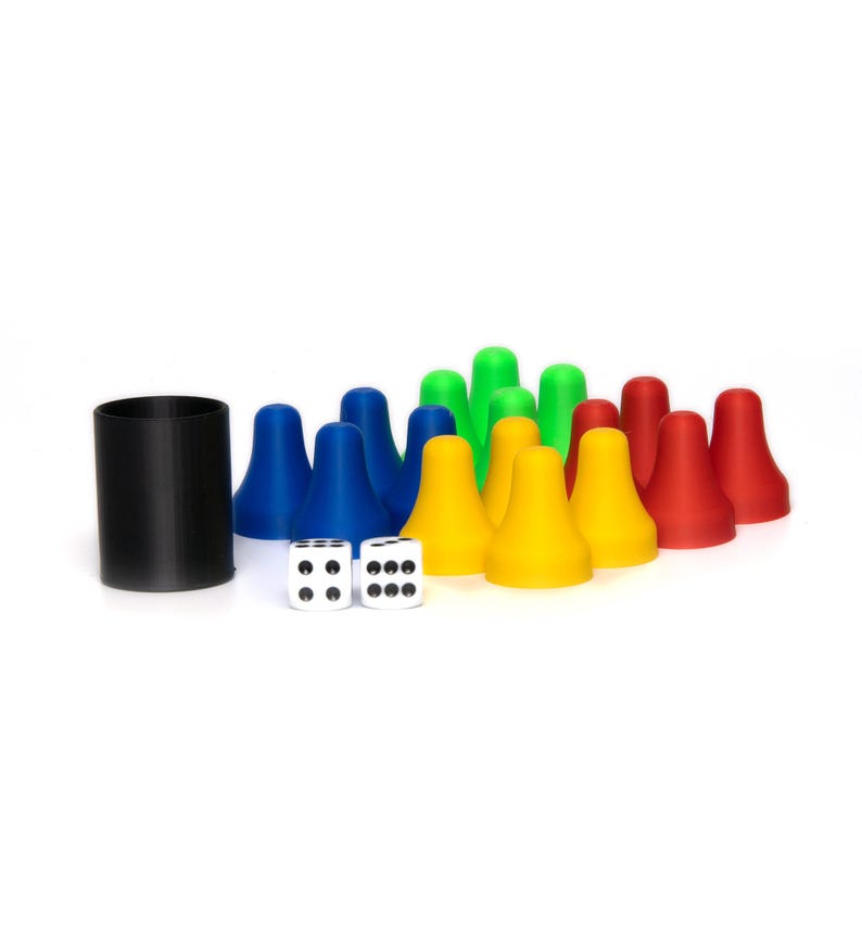 Ludo Pawns Set – Biodegradable Plastic Board Game Pieces With Dice ...