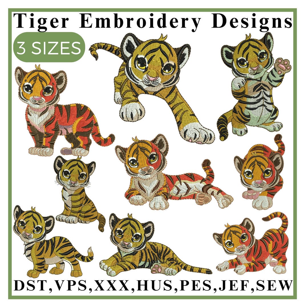 Tiger Embroidery Design, Baby Tiger Embroidery, Tiger Head Embroidery ...
