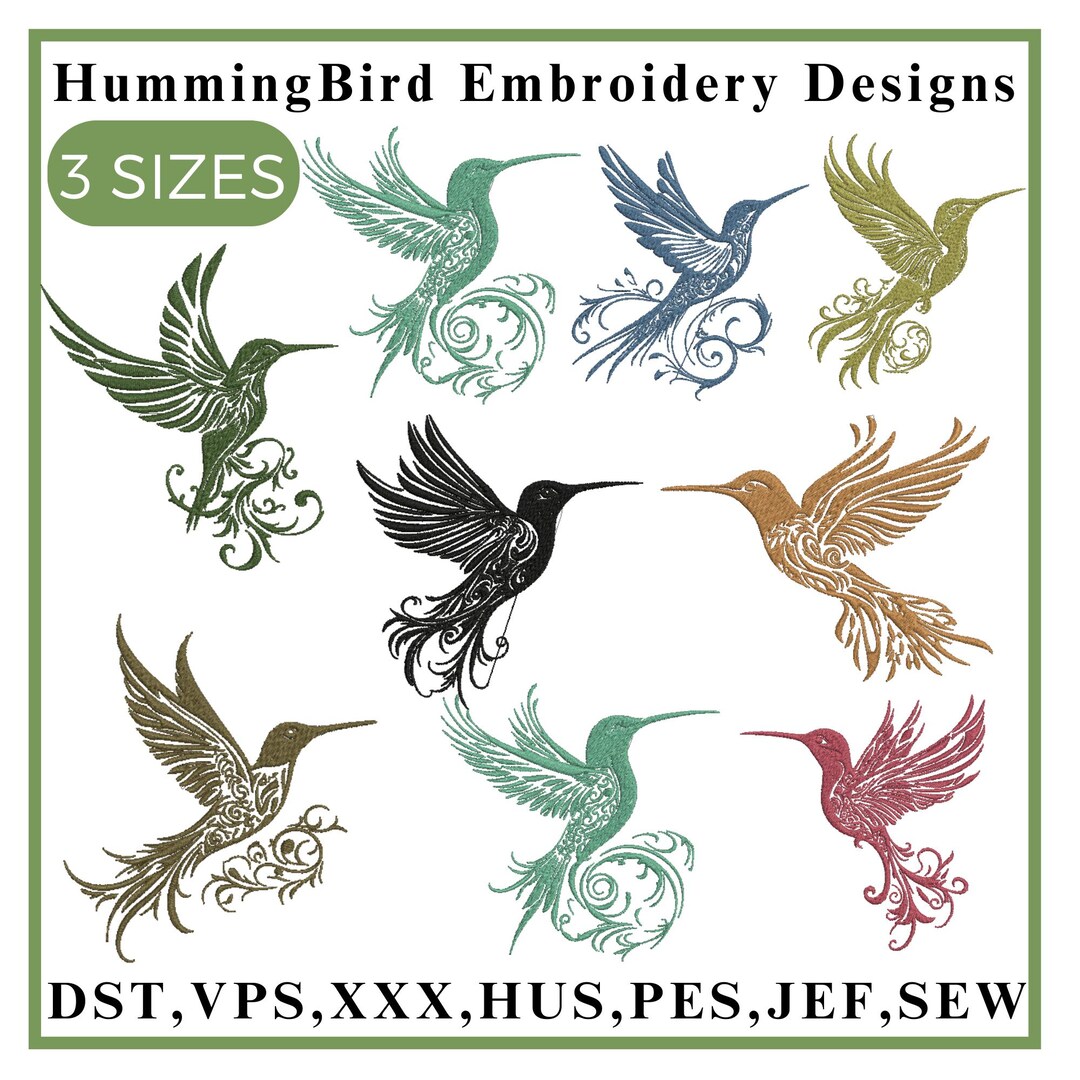 Bird Embroidery Design, Humming Birds Embroidery, Hummingbird Bird of ...