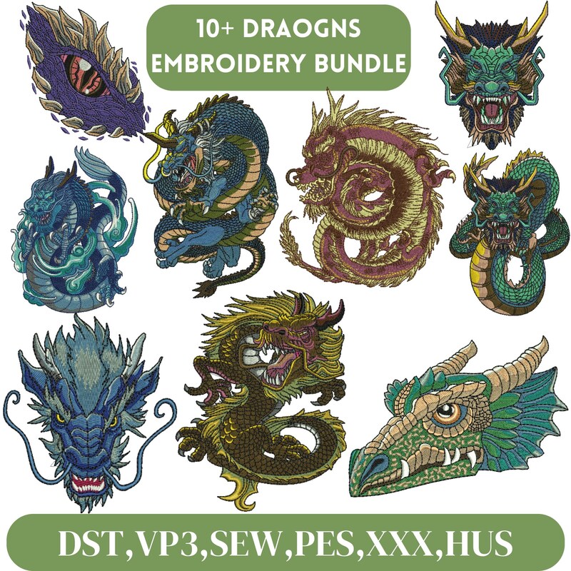 Dragon Embroidery - Etsy