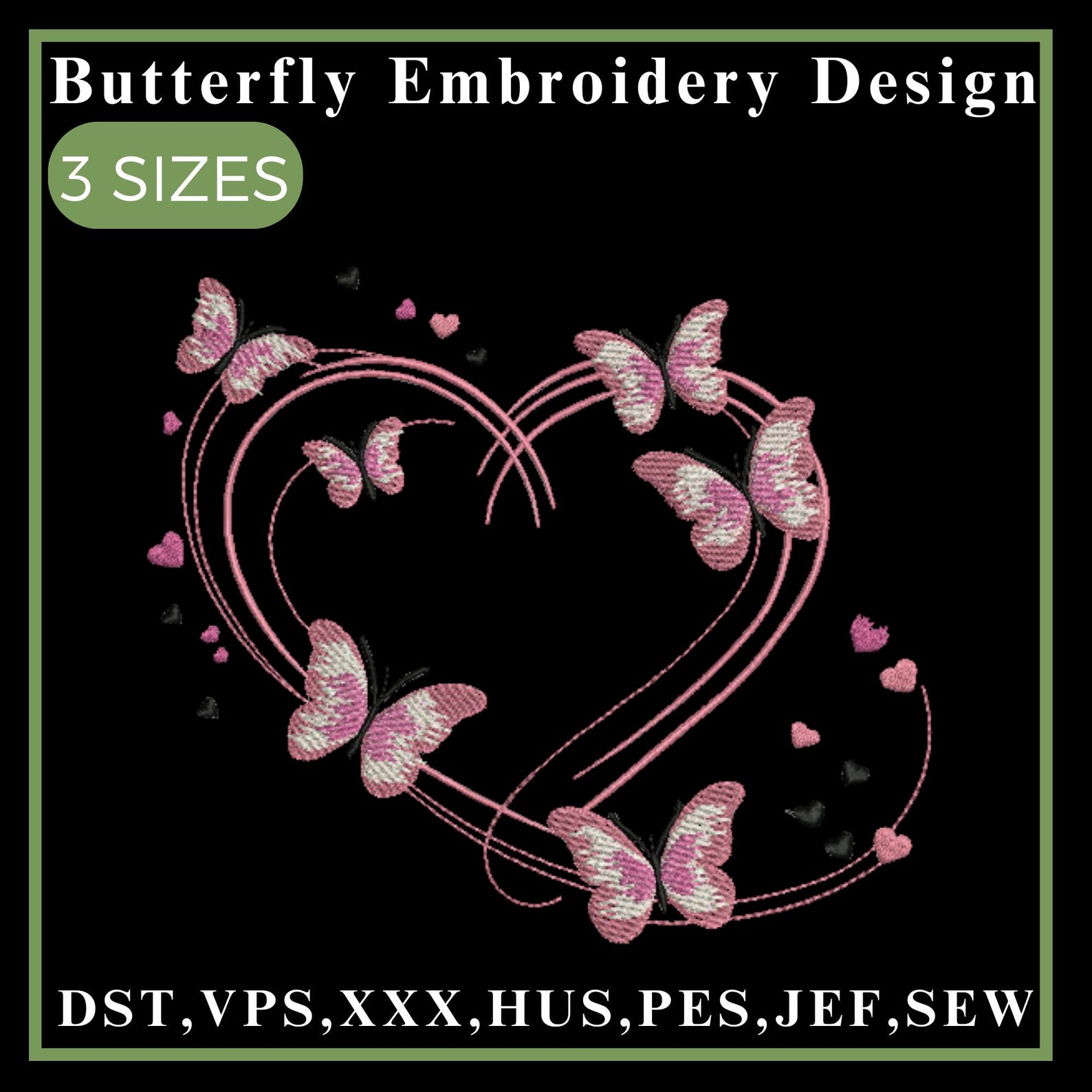 Butterfly Embroidery Design, Two Tone Butterfly Embroidery, Mini ...