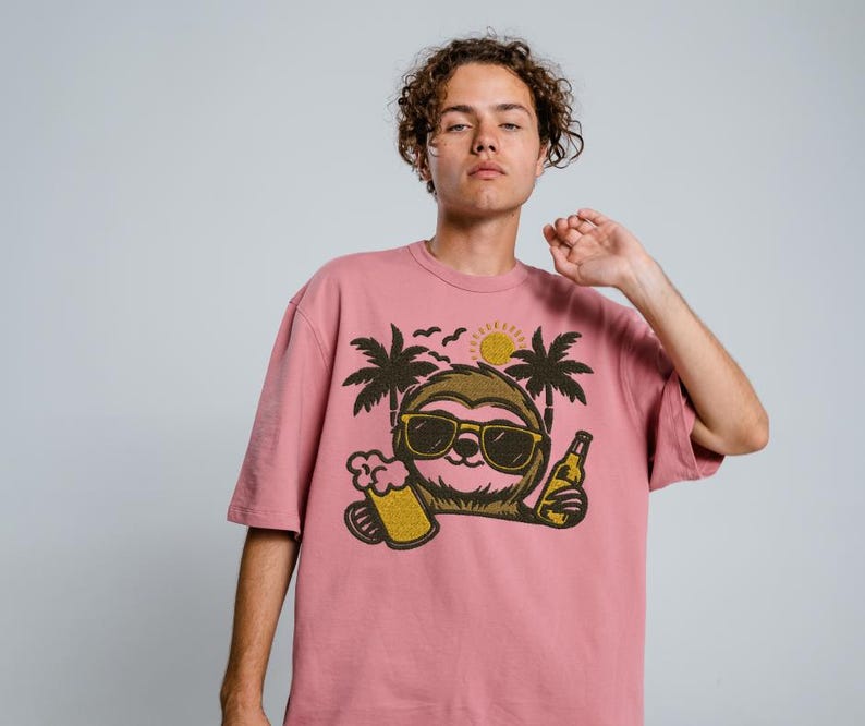 Sloth Embroidery Design, Cool Sloth Embroidery,sleeping Realistic Sloth ...