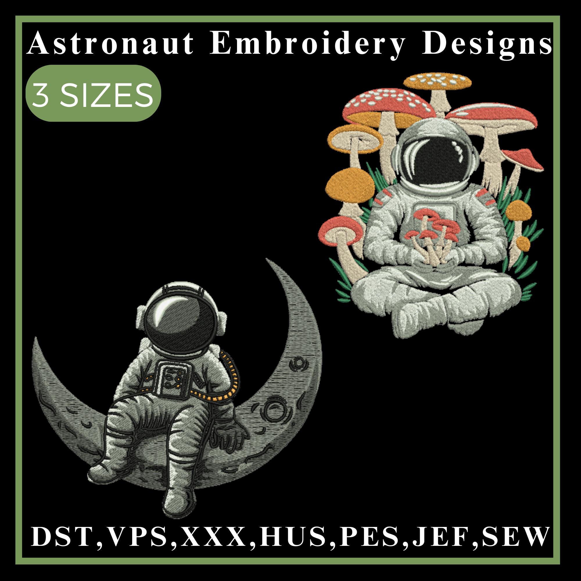 Astronaut Embroidery Design, Space Embroidery, Flying Astronaut ...