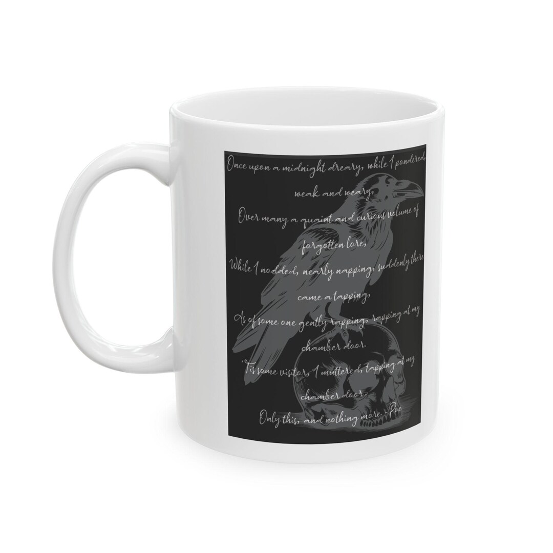 Edgar Allan Poe Raven Poem Mug - Literary Quotes, Perfect Gift for Poe ...