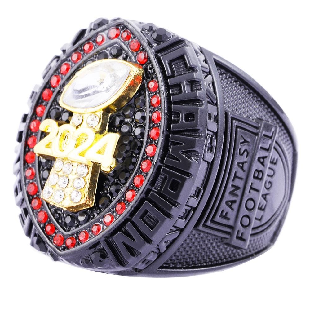 2024 Fantasy Football Ring Black/red Color + FREE Wooden Display Box - Etsy