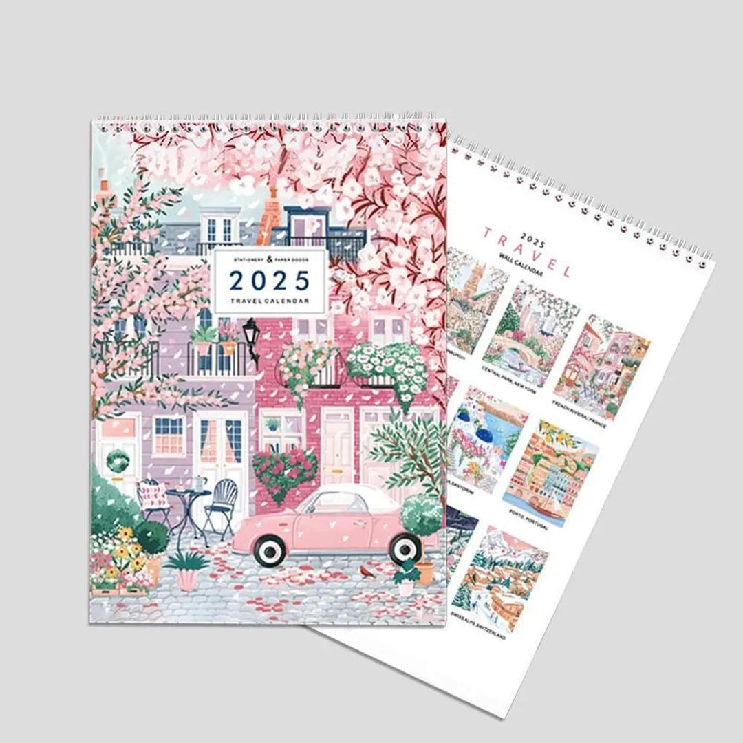 2025 Pink Cottagecore Wall Calendar Daily Weekly Monthly Planner Home ...